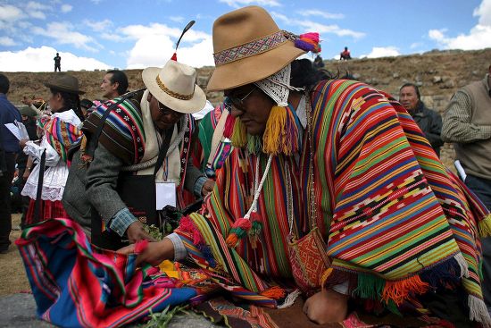 Several Members Andean Indigenous Communities Attend Editorial Stock ...