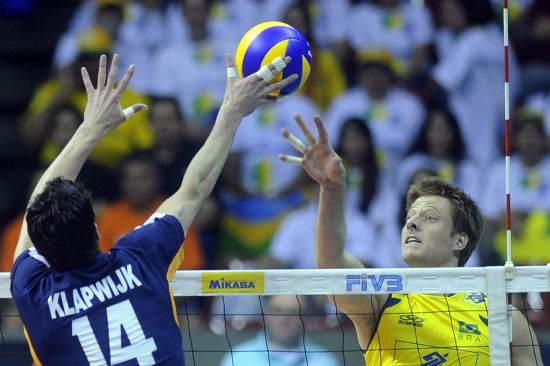Brazilian Volleyball Player Murilo R Spikes Editorial Stock Photo ...