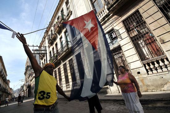 Residents Hang Cuban Flag Their Block Editorial Stock Photo - Stock ...