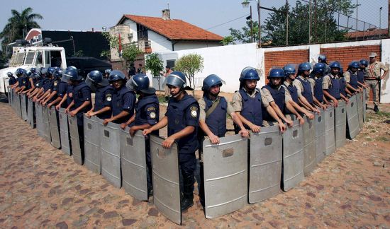 Paraguayan Riot Police Guard President Fernando Editorial Stock Photo ...