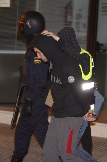 Two Policemen Escort Person Under Arrest Editorial Stock Photo - Stock ...