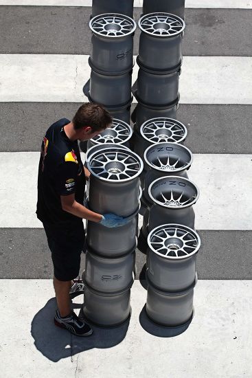 Member Red Bull Team Arranges Rims Editorial Stock Photo - Stock Image ...
