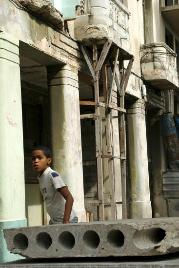 Boy Plays Front Building Which Threating Editorial Stock Photo - Stock ...