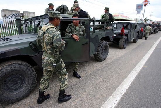 Convoy Mexican Personel Prepare Work Opening Editorial Stock Photo ...