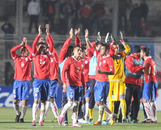 Chilean Players Celebrate Victory Over Mexico Editorial Stock Photo ...