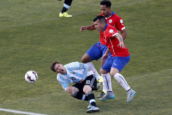 Argentinian Striker Lionel Messi Falls Down Editorial Stock Photo ...