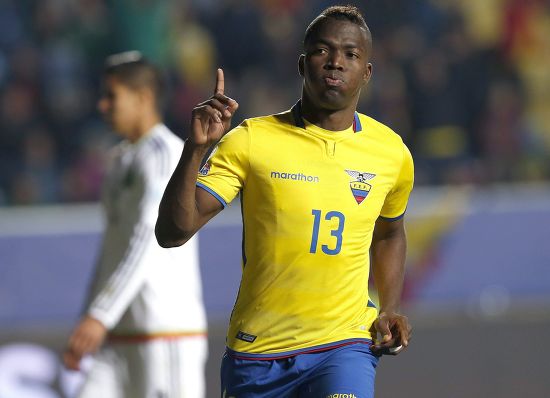 Ecuadorian Striker Enner Valencia Celebrates After Editorial Stock ...