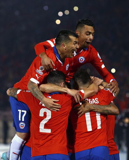 Chile Players Celebrate Their Teammate Arturo Editorial Stock Photo ...