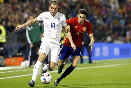Englands Harry Kane L Fights Ball Editorial Stock Photo - Stock Image ...