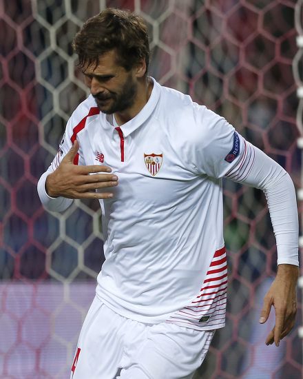 Sevilla Fcs Striker Fernando Llorente Celebrates Editorial Stock Photo ...