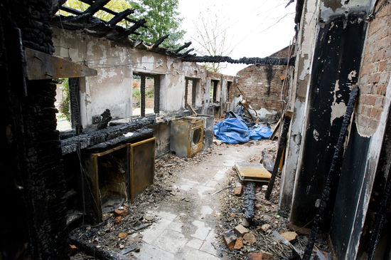 Fire Damaged Osbaston House Editorial Stock Photo - Stock Image ...