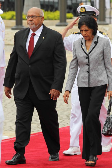 Guyana President Sam Hinds L Arrives Editorial Stock Photo - Stock ...