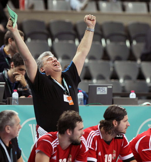 Hungarian Coach Lajos Mocsai Celebrates After Editorial Stock Photo ...