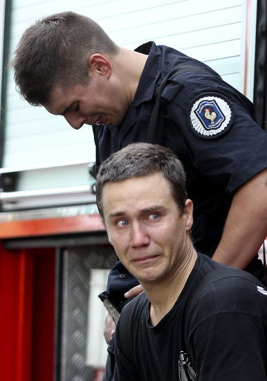 Argentinian Firefighters Cry After Death Nine Editorial Stock Photo ...