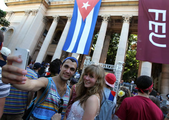 Two Foreign Students Take Photographs Front Editorial Stock Photo ...