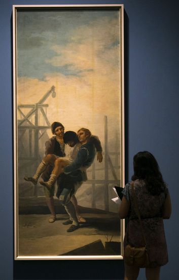 Woman Looks Painting Injured Mason By Editorial Stock Photo - Stock ...