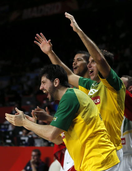 Brazilian Bench Celebrates During Their Fiba Editorial Stock Photo ...