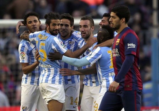 Malaga Players Celebrate Their Victory End Editorial Stock Photo ...