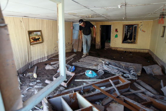 Man Stands Damaged Room House Los Editorial Stock Photo - Stock Image ...