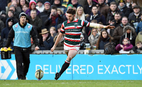 Leicesters Owen Williams Kicks Conversion Rugby Editorial Stock Photo ...