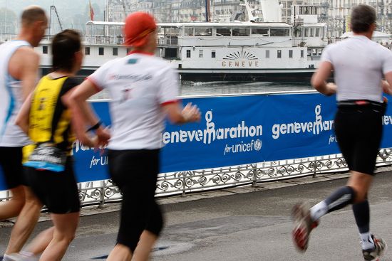Athletes Run During Sixth Geneva Marathon Editorial Stock Photo - Stock ...