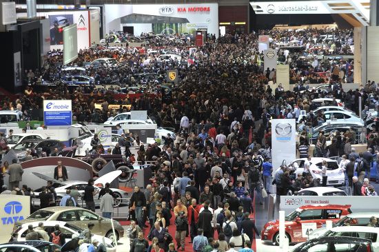 Visitors Walk Through Exhibition Hall During Editorial Stock Photo ...