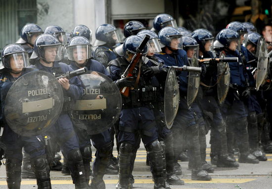 Swiss Riot Police Forces Block Road Editorial Stock Photo - Stock Image ...