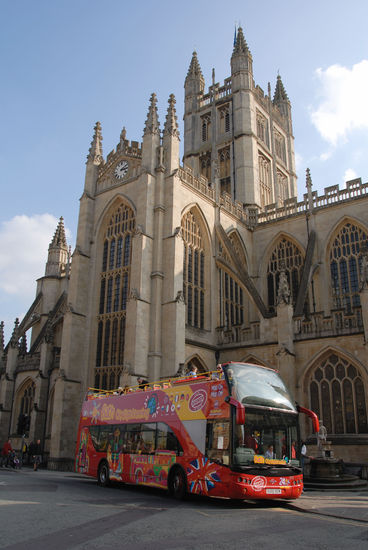 Bath Tour Bus Front Bath Abbey Editorial Stock Photo - Stock Image ...