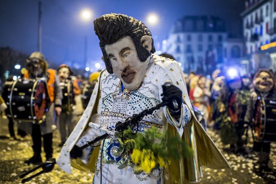 Reveler Dressed Elvis Presley Performs Masked Editorial Stock Photo ...