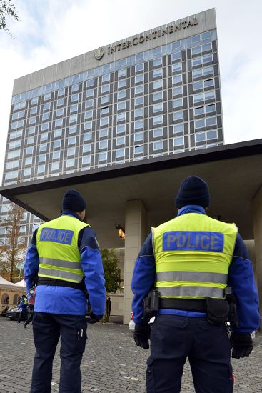 Swiss Police Officers Guard Area Front Editorial Stock Photo - Stock ...
