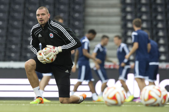 Slovan Bratislavas Goalkeeper Martin Polacek During Editorial Stock ...