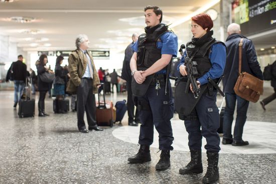 Police Officers Indicate Their Presence Airport Editorial Stock Photo ...