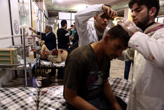 Injured Syrians Inside Field Hospital Receive Editorial Stock Photo ...