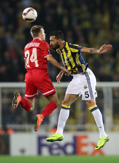 Fenerbahces Mehmet Topal R Fights Ball Editorial Stock Photo - Stock ...