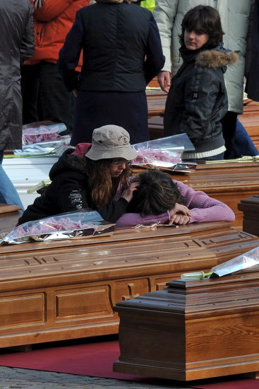 Relatives Victims Cry Over Coffin Victim Editorial Stock Photo - Stock ...