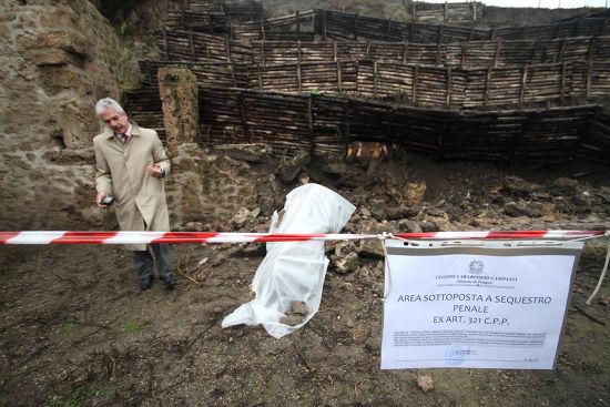 Expert Examines Rubble Collapsed Garden Wall Editorial Stock Photo ...