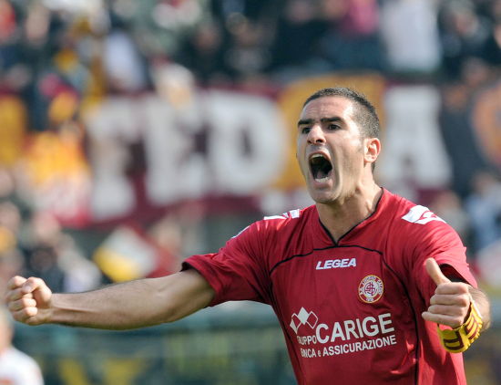 Italian Striker Cristiano Lucarelli Livorno Celebrates Editorial Stock ...