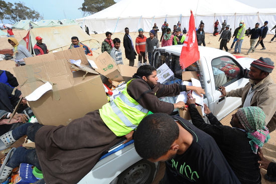 Refugees Attack Van Carrying Food Water Editorial Stock Photo - Stock ...
