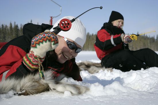 Model Released Two Women Ice Fishing Editorial Stock Photo - Stock ...