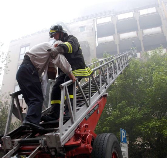 Italian Fireman Rescues Person Smoke Comes Editorial Stock Photo ...
