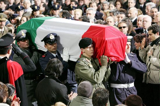 Coffin Italian Secret Agent Nicola Calipari Editorial Stock Photo ...