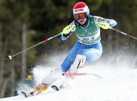 Swiss Sonja Nef Cuts Gate During Editorial Stock Photo - Stock Image ...