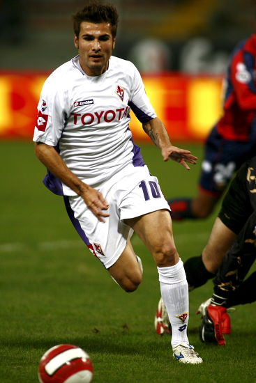 Romanian Adrian Mutu Fiorentina Action During Editorial Stock Photo ...