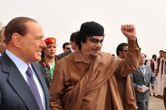 Libyan Leader Muammar Gaddafi R Italian Editorial Stock Photo - Stock ...