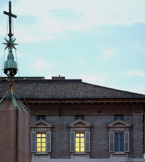 Lights Show Popes Apartments Windows Vatican Editorial Stock Photo ...