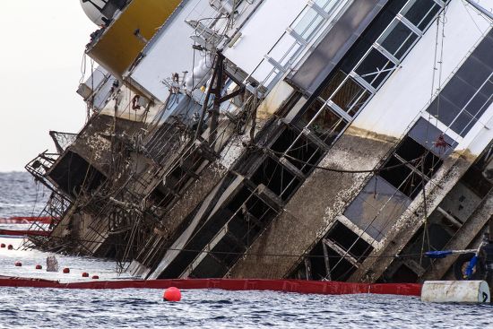 General View Shows Shipwrecked Cruise Costa Editorial Stock Photo ...