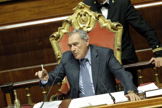 Italian Senate President Piero Grasso Italian Editorial Stock Photo ...