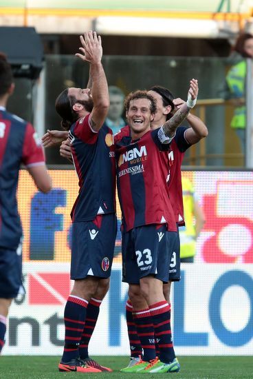 Davide Moscardelli Bologna L Celebrates Teammates Editorial Stock Photo ...