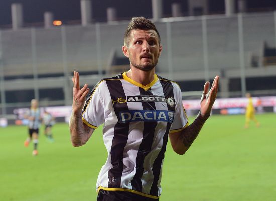 Udineses Cyril Thereau Jubilates After Scoring Editorial Stock Photo ...
