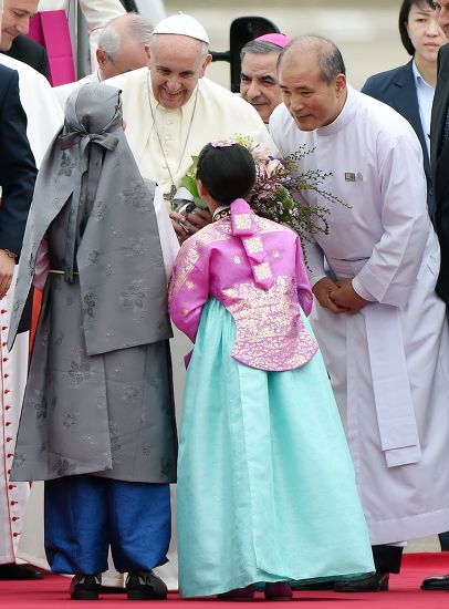 Pope Francis C Welcomed Flowers By Editorial Stock Photo - Stock Image ...